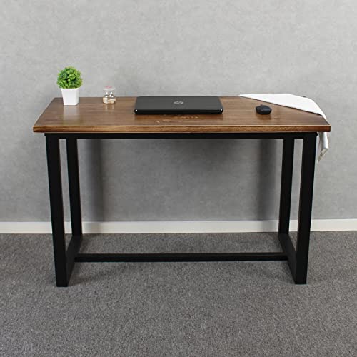 MBQQ Solid Wood & Metal Home Office Desk, Industrial Modern Desk,Writing Desk,Workstation,Gaming Workbench,Dining Table,Long Table for Home(47 inch)