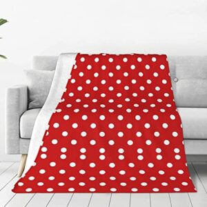 fashion funny red polka dot throw blanket for couch super soft cozy flannel blanket throw for shawls and wraps adults (50"x 40")