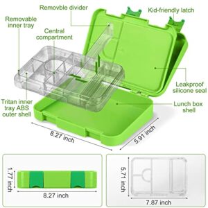 AOHEA Bento Lunch Box for Kids: BPA Free Kids Bento Box Toddler Lunch Box for Daycare or School (Green)