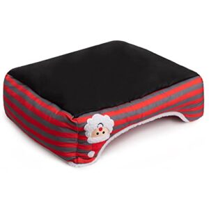 Hollypet Pet Dog Bed Rectangle Plush Dog Cat Bed Self-Warming Pet Bed, Red Claus