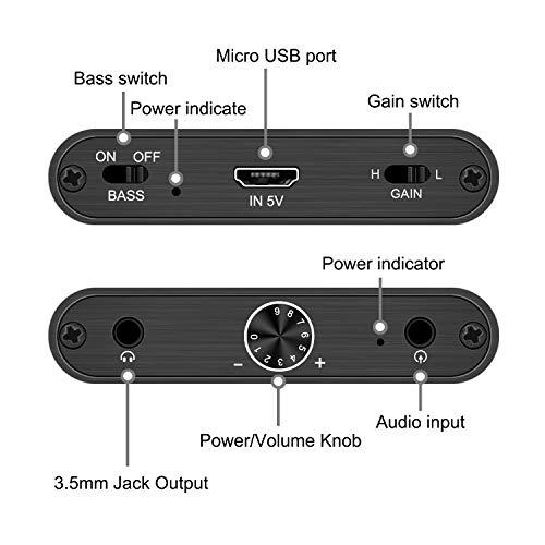 LVY Headphone AmplifierAudio Volume Adjustment Amp, 3.5mm Audio Headphone Amplifier Compatible Laptop/MP3/MP4/Phones/Computer and Various (AA015 Headphone Amplifier)