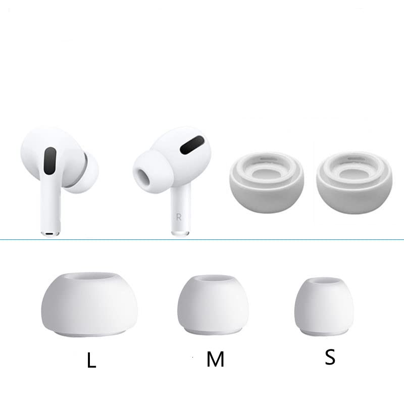 3 Pairs Replacement Ear Tips in-Ear Silicone Eartips Accessories Small Medium Large Eartips for Apple Airpods Pro (S-White)