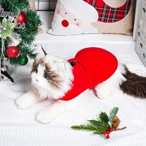 4pcs Dog Vest Sweater Pet Cold Weather Pullover Polar Fleece Winter Puppy Shirt Warm Clothes with Leash Ring for Small Pets Cats Dogs (Medium, Blue Purple Red Rose)