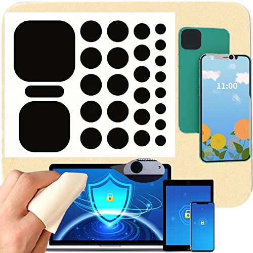 27 Pcs Nano Universal Webcam Covers - 5-Sizes for Every Size Webcam on Any Device -Reusable/Washed Multi-use – Protect Your Privacy and Prevent Lens Glass Breakage- 1 Microfiber Cleaning Cloth