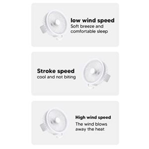 plplaaoo 4000mAh Tent Fan with 12 LED Lights,Camping Fan,Mute USB Rechargeable Battery Operated Desk Fan with Bracket,Hanging Hook,Remote Control,for Fishing, Camping,Office