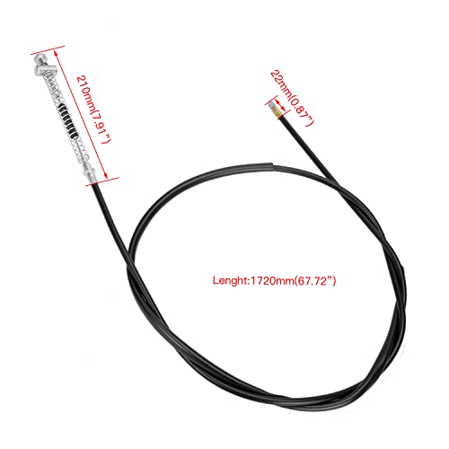 YOXUFA 67 inch Rear Drum Brake Cable Line for 196cc Coleman CT200U CT200U-EX BT200X Baja Warrior Heat MB165 MB200 Yerf-Dog Predator 212cc 6.5hp Motorsports Mini Bike ATV Scooter Parts