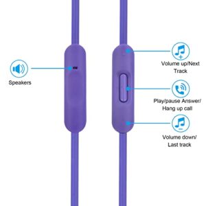 Solo 3 Replacement Audio Cable Cord with Inline Mic and Volume Control for Beats by Dre Headphone Solo/Studio/Pro/Detox/Wireless/Mixr/Executive/Pill HD Sound Quality, Dual 3.5mm Plugs (Purple)