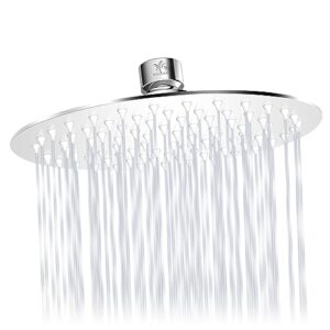 welan rain shower head round 12 inch shower heads high pressure angle adjustable,304 stainless steel waterfall shower heads rainfall, ultra-thin pressure boosting large showerheads