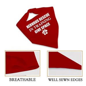 JXGZSO 1 Piece Nervous Rescue in Training Give Space Dog Bandana Ask to Pet Dog Bandana Give Me Space Dog Bandana (Nervous Rescue in Training Give Space)