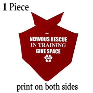 JXGZSO 1 Piece Nervous Rescue in Training Give Space Dog Bandana Ask to Pet Dog Bandana Give Me Space Dog Bandana (Nervous Rescue in Training Give Space)