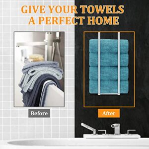 Birosnsy Towel Racks for Bathroom Wall Mounted Rolled Towel Holders Towel Storage Organizer for Small Bathroom Mounted Towel Rack Holds Hand Towels Robes Towels Washcloths in Bathroom/RV/Camper Silver