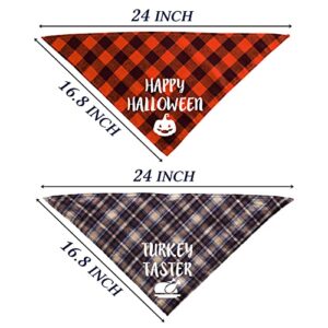 STMK Holiday Dog Bandanas, 2 Pack Halloween Thanksgiving Day Fall Dog Bandanas for Halloween Thanksgiving Day Fall Dog Puppy Costume Decorations