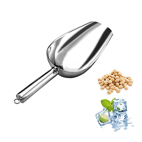 Metal Ice Scoop 3 Oz, Small Stainless Steel Ice scooper for Ice Maker Ice Bucket Kitchen Freezer Bar Party Wedding, Heavy Duty Ice Cube Scooper, Food Scoops, Dishwasher Safe, Silver, BBB-3 OZ