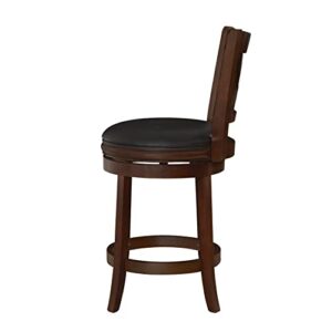 Ball & Cast Upholstered Swivel Counter Height Bar Stools 24 Inch Seat Height Kitchen Stool Chairs, Cappuccino