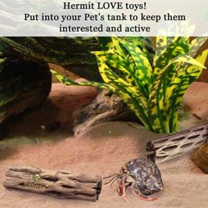 SunGrow Hermit Crab Woods, Climbing Logs, Chew Toy, Keep Hermies Busy and Active, Long Dried Aquarium Décor Adds Raw Beauty, 6 Pcs