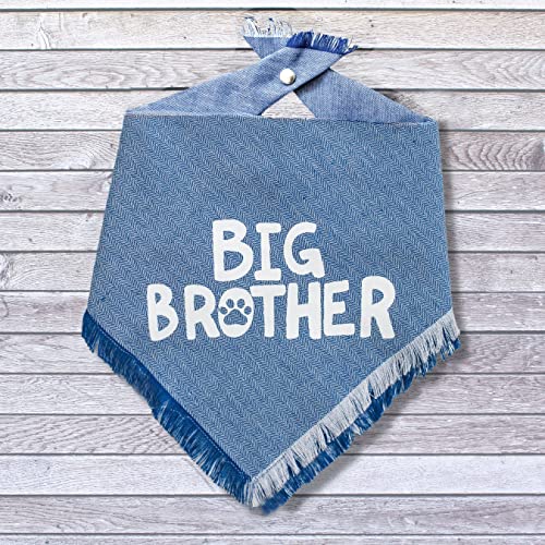 Everything Tailed Blue Big Brother Dog Bandana for Pregnancy Announcement, Pet Photo Prop, Handkerchief and/or Scarf for Dog, Fits Medium to Large Dogs