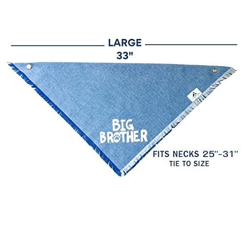 Everything Tailed Blue Big Brother Dog Bandana for Pregnancy Announcement, Pet Photo Prop, Handkerchief and/or Scarf for Dog, Fits Medium to Large Dogs