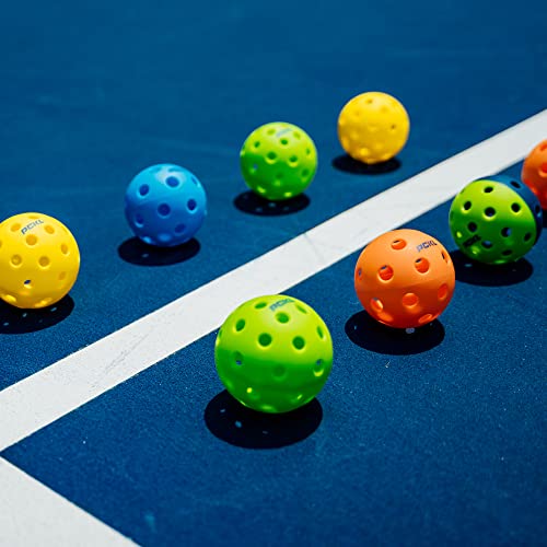 PCKL Optic Speed Pickleball Balls | Indoor & Outdoor | 4 Pack of Balls | Built to USAPA Specifications (Outdoor Duotone Navy/Neon Green)