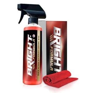 ceramic coating car wax -by bright formula for cars - 3 in 1 ceramic spray wax and wash, car coating - ceramic coating detail si02 spray - ceramic wax for cars, silicon dioxide ceramic spray coating for cars