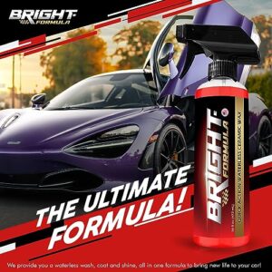 Ceramic Coating Car Wax -By Bright Formula for Cars - 3 in 1 Ceramic Spray Wax And Wash, Car Coating - Ceramic Coating Detail Si02 Spray - Ceramic Wax For Cars, Silicon Dioxide Ceramic Spray Coating For Cars