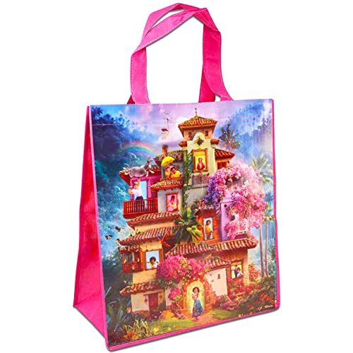 Beach Kids Encanto Tote Bag - Bundle with 2 Pc Encanto Tote Bags Medium/Large, Stickers, More (Disney Encanto Party Favors Bags)