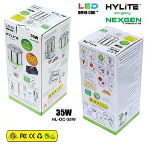 HyLite LED Lighting 35W High Performance LED Omni-Cob Lamp, 360º, (~175W HID), 50K, 4800 lm, 120~347V for Commercial Industrial Lighting Warehouse High Bay Light Fixture Garage Workshop, White