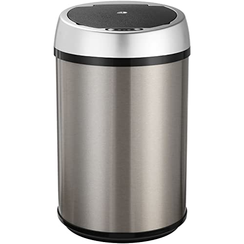 Hanover 12-Liter / 3.1-Gallon Stainless Steel 12 Liter-3.1 Gallon Home and Kitchen | Fingerprint Smudge Resistant | Soft Close | Sensor Lid, 12L Trash Can 3