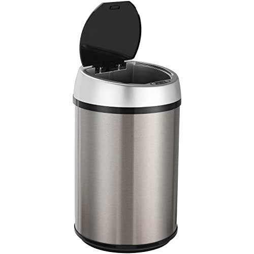 Hanover 12-Liter / 3.1-Gallon Stainless Steel 12 Liter-3.1 Gallon Home and Kitchen | Fingerprint Smudge Resistant | Soft Close | Sensor Lid, 12L Trash Can 3