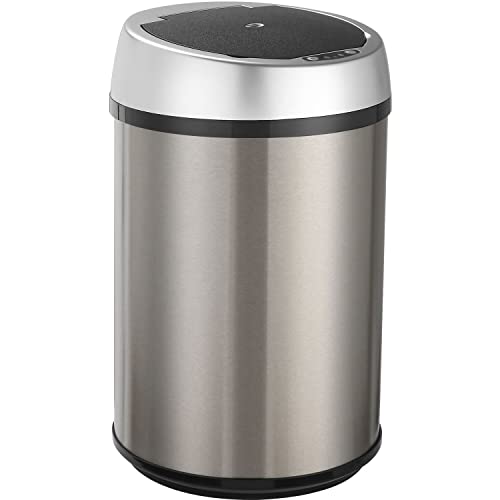 Hanover 12-Liter / 3.1-Gallon Stainless Steel 12 Liter-3.1 Gallon Home and Kitchen | Fingerprint Smudge Resistant | Soft Close | Sensor Lid, 12L Trash Can 3