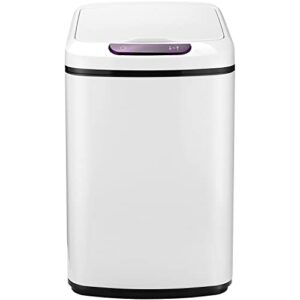 hanover 12-liter / 3.2-gallon white 12 liter / 3.2 gallon hands free garbage bin, fingerprint resistant, soft close, sensor lid, 12l trash can 2