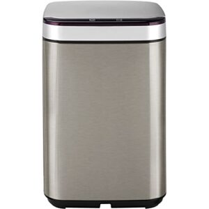 hanover 10-liter / 2.6-gallon stainless steel 10 liter-2.6 gallon home and kitchen | fingerprint smudge resistant | soft close | sensor lid | carbon odor control, 10l trash can 1