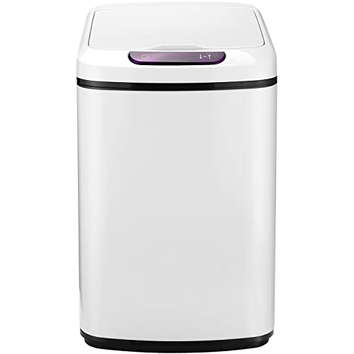 Hanover White 9-Liter / 2.3-Gallon Trash Can with Sensor Lid