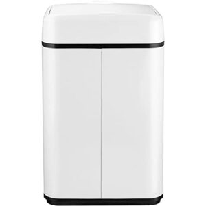 Hanover White 9-Liter / 2.3-Gallon Trash Can with Sensor Lid