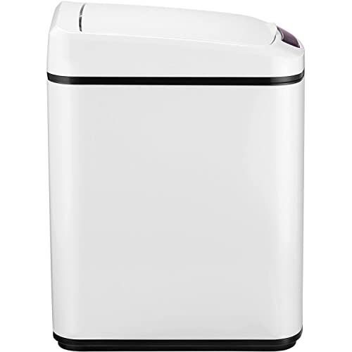 Hanover White 9-Liter / 2.3-Gallon Trash Can with Sensor Lid