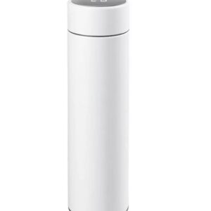 500ml Thermos Stainless Steel Double Wall Vacuum Flask Smart Water Bottle with LED Screen for Temp (White)