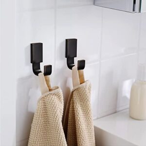 BigBig Home Bronze Towel Hooks, Bathroom Robe Hooks Oil Rubbed, Bath Farmhouse Square Coat Clothes Hook Wall Mounted Rustic for Kitchen 2 Pack