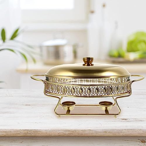 BESTonZON Stainless Steel Chafing Chafing Dish Buffet Set Stock Pot Buffet Warming Tray Buffet Dish Oval