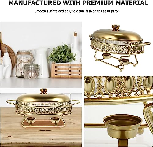 BESTonZON Stainless Steel Chafing Chafing Dish Buffet Set Stock Pot Buffet Warming Tray Buffet Dish Oval