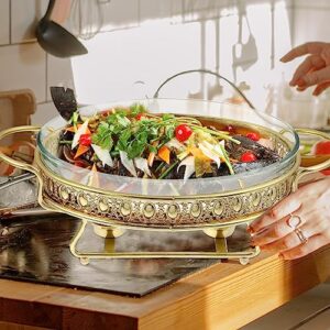 BESTonZON Stainless Steel Chafing Chafing Dish Buffet Set Stock Pot Buffet Warming Tray Buffet Dish Oval