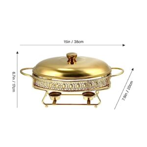 BESTonZON Stainless Steel Chafing Chafing Dish Buffet Set Stock Pot Buffet Warming Tray Buffet Dish Oval