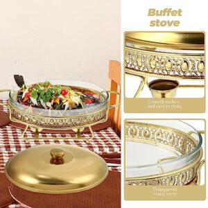 BESTonZON Stainless Steel Chafing Chafing Dish Buffet Set Stock Pot Buffet Warming Tray Buffet Dish Oval