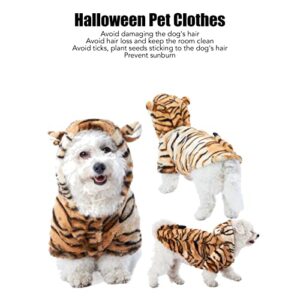 Halloween Dog Hoodie, Tiger Plush Costume Cosplay Accessories Dog Halloween Outfits for Small Medium Dogs Clothes Brown S