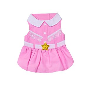 doggy parton pink cowgirl collared dress - s