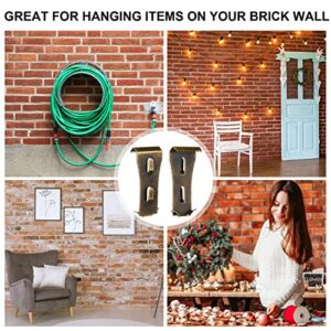 LEIFIDE 50 Pcs Brick Wall Hook Clips for Hanging Outdoors Brick Hanger Wall Clips Steel Wreaths Pictures Hanger Fits Brick 2-1/8 to 2-1/3 for Hanging Lights No Drill and Nails Needed