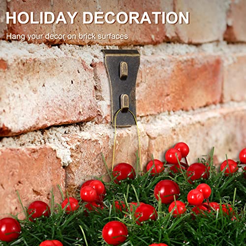 LEIFIDE 50 Pcs Brick Wall Hook Clips for Hanging Outdoors Brick Hanger Wall Clips Steel Wreaths Pictures Hanger Fits Brick 2-1/8 to 2-1/3 for Hanging Lights No Drill and Nails Needed