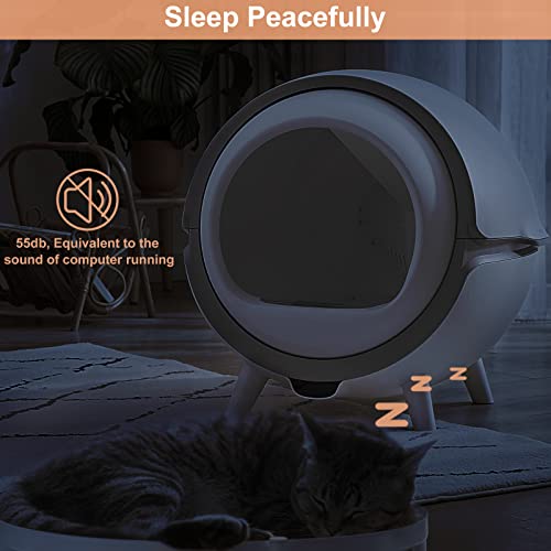 Self Cleaning, DECEMPADS Automatic,Safety Protection Extra Large Cabin Weight Sensor APP Control Timer No Scooping Smart Cat litter box Washable Cleaning Cabin