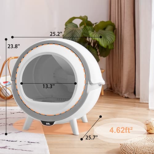 Self Cleaning, DECEMPADS Automatic,Safety Protection Extra Large Cabin Weight Sensor APP Control Timer No Scooping Smart Cat litter box Washable Cleaning Cabin