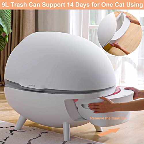 Self Cleaning, DECEMPADS Automatic,Safety Protection Extra Large Cabin Weight Sensor APP Control Timer No Scooping Smart Cat litter box Washable Cleaning Cabin