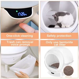 Self Cleaning, DECEMPADS Automatic,Safety Protection Extra Large Cabin Weight Sensor APP Control Timer No Scooping Smart Cat litter box Washable Cleaning Cabin