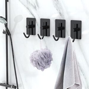 WUIVIUT Wall Hooks Towel Hanger Heavy Duty, Adhesive Hooks Stick on Wall for Bathroom Kitchen Door Cabinet, Towel Holders for Hanging Coat Clothes Key Robe